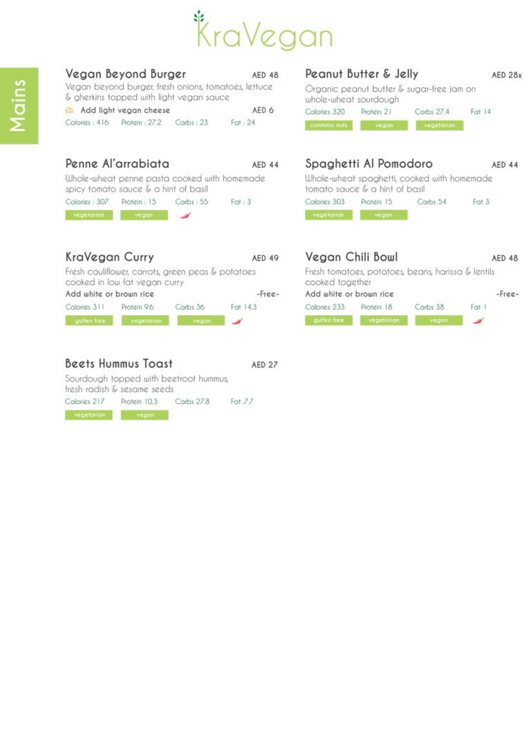 Menus – Krave Restaurant