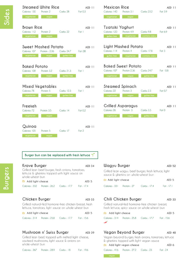 Menus – Krave Restaurant